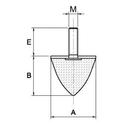 Apoio Borracha Cônico Perno/Batente