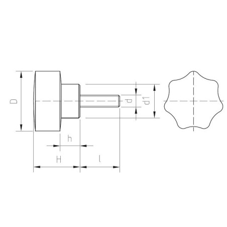 Manípulo INOX 7 Pontas Tipo V7MX - Perno