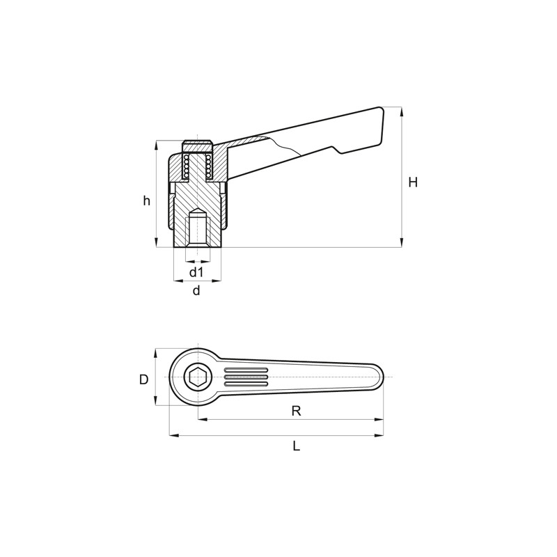 Manípulo Catraca Mola e Fêmea INOX Tipo LX