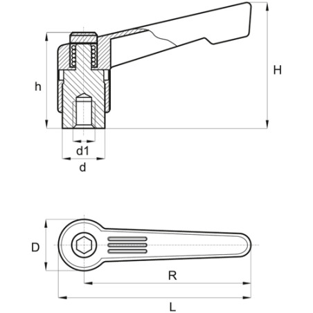 Manípulo Catraca Mola e Fêmea INOX Tipo LX